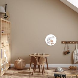 queence Wanduhr &raquo;Mondb&auml;r&laquo; bedruckte Acrylglas Uhr, ger&auml;uschlos, 30cm, Kindermotiv grau