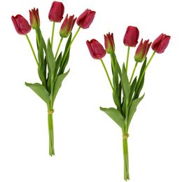 I.GE.A. Kunstblume &raquo;Tulpenbund&laquo; Real-Touch, 2er Set dunkelrosa Obermaterial: 95% Polyester, 5% Kunststoff