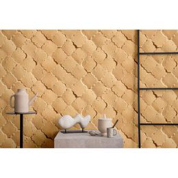 Livingwalls living walls Vliestapete &raquo;Strukturtapete orientalisches Muster Sandbeige 3D&laquo; matt glatt Vlies