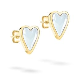 Liebeskind Berlin Paar Ohrstecker »Schmuck Geschenk Edelstahl Ohrringe Glass Heart« gelbgoldfarben-transparent + transparent Modische Ohrringe mit...