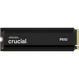 CRUCIAL SSD-Festplatte &raquo;P510 Gen5 2280 2TB mit Heatsink&laquo; 2000 GB Anschluss M.2 (2880) schwarz Hohe Lebensdauer mit bis zu 1.200 TBW und...
