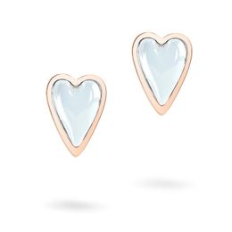 Liebeskind Berlin Paar Ohrstecker »Schmuck Geschenk Edelstahl Ohrringe Glass Heart« roségoldfarben-transparent + transparent Modische Ohrringe mit...