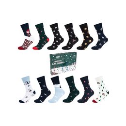 Fun Socks Adventskalender &raquo;Motifs&laquo; Es liegt keine Altersempfehlung vor mit elastischem Bund gr&uuml;n Baumwollmischung