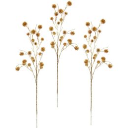I.GE.A. Kunstblume &raquo;Distel&laquo; K&uuml;nstlicher Mini Distelzweig, gold Metallic, 3er Set gold Obermaterial: 100% Kunststoff
