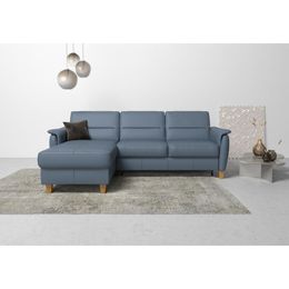 Home Affaire Ecksofa &raquo;Palmera L-Form, B: 244 cm - OTTO. Verl&auml;ssliche Qualit&auml;t.&laquo; optional Bettfunktion & Bettkasten, Federkern blau Luxus-Microfaser (