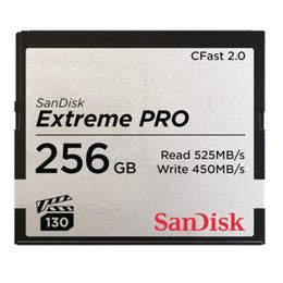 Sandisk Speicherkarte &raquo;CFast Extreme Pro 2.0&laquo; (256 GB 525 MB/s Lesegeschwindigkeit) grau Beliebig oft beschreib- und l&ouml;schbares CFast-Wechselspeicher