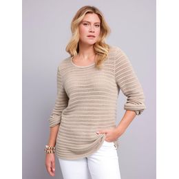 Anna Aura - Rundhals-Pullover, beige, Gr. 50 / XL - Baumwolle