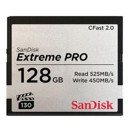 Sandisk Speicherkarte &raquo;CFast Extreme Pro 2.0&laquo; (128 GB 525 MB/s Lesegeschwindigkeit) grau Beliebig oft beschreib- und l&ouml;schbares CFast-Wechselspeicher