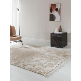 benuta Nest Kurzflor Teppich Elias Beige 80x150 cm - Moderner Kurzflor-Teppich f&uuml;r Wohnzimmer