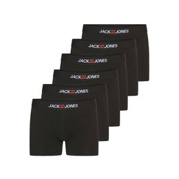 Jack & Jones JACK & JONES Trunk &raquo;JACOLD &ndash; Boxershorts mit farbigem Bund im 6er-Pack&laquo; Packung, 6 Stk. Druck, modisch, regular fit, Jersey Black Pack:6 x Black w....