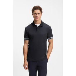 BOSS Green Herren BOSS Green Poloshirt &raquo;Polo Zone&laquo; mit Piqu&eacute;-Streifen und einem Logo am &Auml;rmel blau S