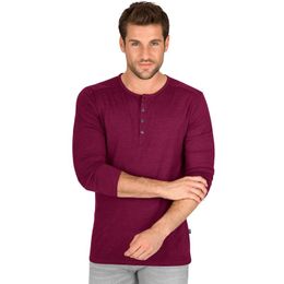 TRIGEMA Longsleeve &raquo;Langarmshirt mit Knopfleiste&laquo; 1 Stk. chianti-melange L L DELUXE-Single-Jersey