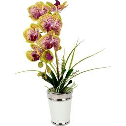 I.GE.A. Kunstblume »Orchidee« im Topf, aus Keramik, Seidenblume Real Touch rosa