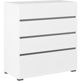 OTTO HOME Schubkastenkommode &raquo;Cross, moderne grifflose Kommode, 80x40x85cm (BxTxH)&laquo; Schubladenschrank, Sideboard mit 4 Schubkasten weiss