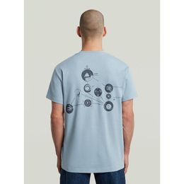 G-Star Raw G-STAR T-Shirt »Trims Back Graphic T-Shirt« ash blue S S Runder Ausschnitt