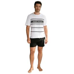 Bruno Banani Pyjama 1 St&uuml;ck, 2 tlg. Schlafanzug mit Logodruck wei&szlig;-schwarz 44/46 (S) 44/46 (S) Bruno Banani Schlafanzug kurz