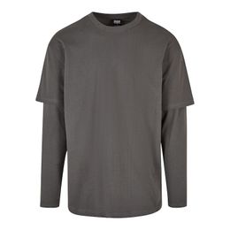 Urban Classics T-Shirt &raquo;Herren Oversized Shaped Double Layer LS Tee&laquo; 1 Stk. tlg. darkshadow/darkshadow S S Langarmshirts f&uuml;r zus&auml;tzlichen Komfort...