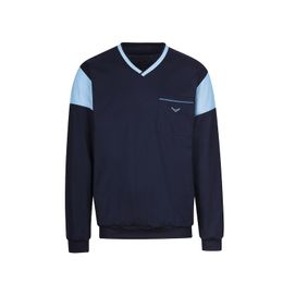 TRIGEMA Schlafanzug &raquo;Modisches Schlafanzugoberteil mit Brusttasche&laquo; 1 tlg. navy L L DELUXE-Single-Jersey