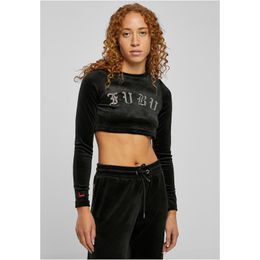 Fubu Longsleeve &raquo;Damen FW224-018-1 Old English Rhinestone Velours LS black&laquo; 1 Stk. tlg. black L L Langarmshirts f&uuml;r zus&auml;tzlichen Komfort und W&auml;rme