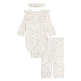 HUGGIES BABYWEAR Body & Hose »HUGG BODYSUIT PANT ATTACHMENT« Set, 3 Stk. & Stirnband mit Blümchenmotiv HUGGIES EGGNOG 7 (92) 3-tlg. Baby Set von...
