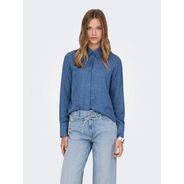 Only Hemdbluse »ONLBETTY MELLI LS SHIRT WVN« Medium Blue Denim Detail:MELANGE L L Bluse von Only