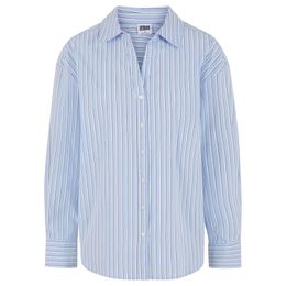 Urban Classics Klassische Bluse »Ladies Oversized Striped Blouse« powderblue/white L L Elegante Blusen fuer Business und Freizeit