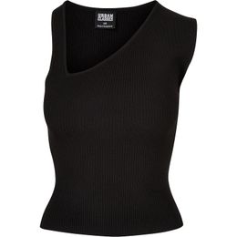 Urban Classics T-Shirt »Damen Ladies Rib Knit Asymmetric Top« 1 Stk. tlg. black XS XS Tanktops für Freizeit, Sport und warme Tage
