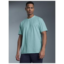 TRIGEMA Schlafanzug &raquo;T-Shirt mit Allover Vintage-Muster&laquo; 1 tlg. gletscher L L DELUXE-Single-Jersey