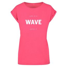 Merchcode T-Shirt &raquo;Damen Ladies Summer - Life is a wave T-Shirt&laquo; 1 Stk. tlg. hibiskuspink XS XS Vielseitige T-Shirts f&uuml;r jeden Anlass