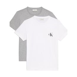 Calvin Klein Jeans Damen T-Shirt &raquo;A- Logo CN 2 Pack Tee&laquo; Packung, 2er-Pack, 2 Stk. Mit Rundhalsausschnitt M (40)