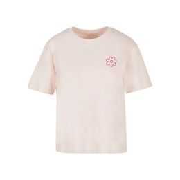 Merchcode T-Shirt &raquo;Ladies Flower Tee&laquo; 1 Stk. tlg. pink S S Oversize‐Schnitt, locker sitzende Silhouette, l&auml;ngere H&uuml;ftl&auml;nge