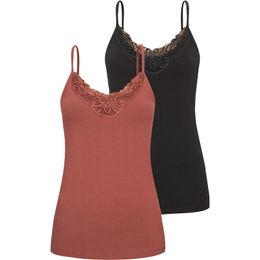CLOUD 5IVE Klassische Bluse »Cloud5ive Damen Top 2er Set V-Neck Spitzentop« red M M Elegante Blusen für Business und Freizeit