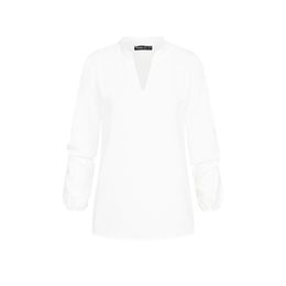 CLOUD 5IVE Klassische Bluse &raquo;Musselin Bluse mit V-Neck und Stehkragen&laquo; white S S Vielseitige Kombinationsm&ouml;glichkeiten