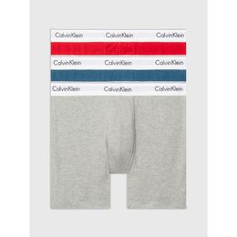 Calvin Klein Underwear Boxer &raquo;BOXER BRIEF 3PK&laquo; Packung, 3er-Pack, 3 Stk. mit l&auml;ngerem Bein & Logo-Elastikbund GREY HEATHER, LYCHEE, INDIAN TEAL M...