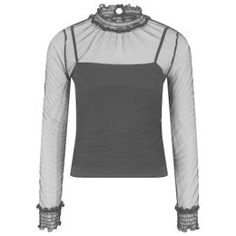 Urban Classics T-Shirt &raquo;Damen Ladies Double Layer Mesh L/S&laquo; 1 Stk. black S S Langarmshirts f&uuml;r zus&auml;tzlichen Komfort und W&auml;rme