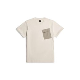G-Star Raw G-STAR T-Shirt »Fabric Mix Pocket T-Shirt« whitebait XXL XXL Runder Ausschnitt