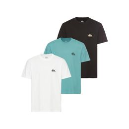 Quiksilver T-Shirt »NOTCHED SHORT SLEEVE TEE PACK3 YM« 3 Stk. black + white + sea spray S S T-Shirt 3er Pack von Quiksilver