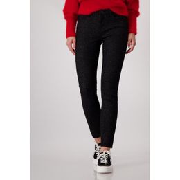 monari R&ouml;hrenhose mit Glitzerdruck schwarz 46 - N-Gr N-Gr 46 Hose mit allover Glitzerprint von monari