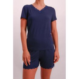JOOP! Shorty &raquo;Set&laquo; 2 tlg. mit Spitzendetails, V-Ausschnitt, kurz&auml;rmelig dunkelblau 40 40 Damen Set von JOOP!