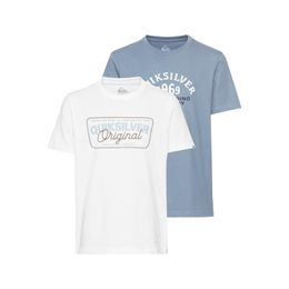 Quiksilver T-Shirt »BOWNESHORT SLEEVE SHORT SLEEVE TEE PACK YTH« Packung, 2er-Pack, 2 Stk. shadow blue + white 12 (146/152) 12 (146/152) T-Shirt im...