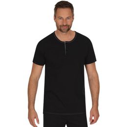 TRIGEMA T-Shirt »T-Shirt Knopfleiste aus Biobaumwolle« 1 Stk. schwarz-C2C S S BIO DELUXE-Single-Jersey