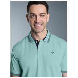 TRIGEMA Poloshirt &raquo;Poloshirt mit kontrastfarbigen Akzenten&laquo; 1 Stk. gletscher L L DELUXE-Piqu&eacute;-Qualit&auml;t