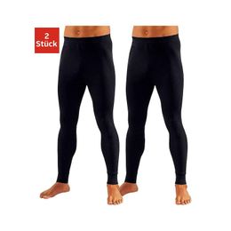 Clipper Herren Lange Unterhose Packung, 2 Stk. aus weichem Single Jersey schwarz 4, 2 Stk.