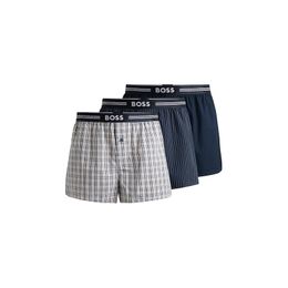 BOSS Boxershorts &raquo;3P Woven Boxer&laquo; Packung, 3er Pack, 3 Stk. mit Eingriff mit Knopf Light-Beige M (50) - 3 Stk. 3 Stk. M (50) 3er Pack Webboxer von...