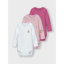 name it Jungen Langarmbody &raquo;NBFBODY 3P LS IBIS ROSE DEER NOOS&laquo; Packung, 3 Stk. rosa 62, N-Gr