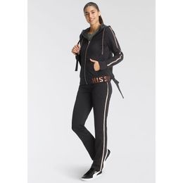 H.I.S. H.I.S Trainingsanzug Set, 2 Stk. Softes, schnell trocknendes Stretchmaterial f&uuml;r hohen Komfort Schwarz/Rose-Gold 38 38 Trainingsanzug von H.I.S