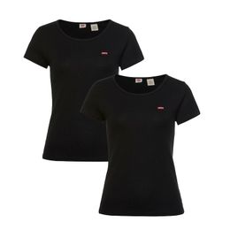 Levi's LEVI'S T-Shirt »Mini-Logo« Packung, 2 Stk. mit kleiner Markenlogo-Stickerei auf der Brust schwarz M M Basic-T-Shirt-Packung Mini Logo von Levi's