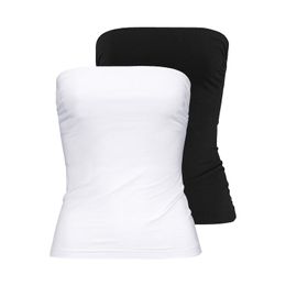 Melrose Damen Bandeautop Packung, 2 Stk. figurbetonter Schnitt schwarz-wei&szlig; 40
