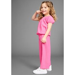 Kidsworld M&auml;dchen Kidsworld Shirt & Hose &raquo;Set: Carmen-Top + Hose&laquo; Set, 2, 2 Stk. Ganzes Outfit: Shirt mit Raglan&auml;rmeln und Hose pink 140