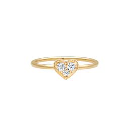 Elli DIAMONDS Damen Elli DIAMONDS Verlobungsring &raquo;Herz Trio Diamant (0.075 ct.)Romantik 585 Gelbgold&laquo;
